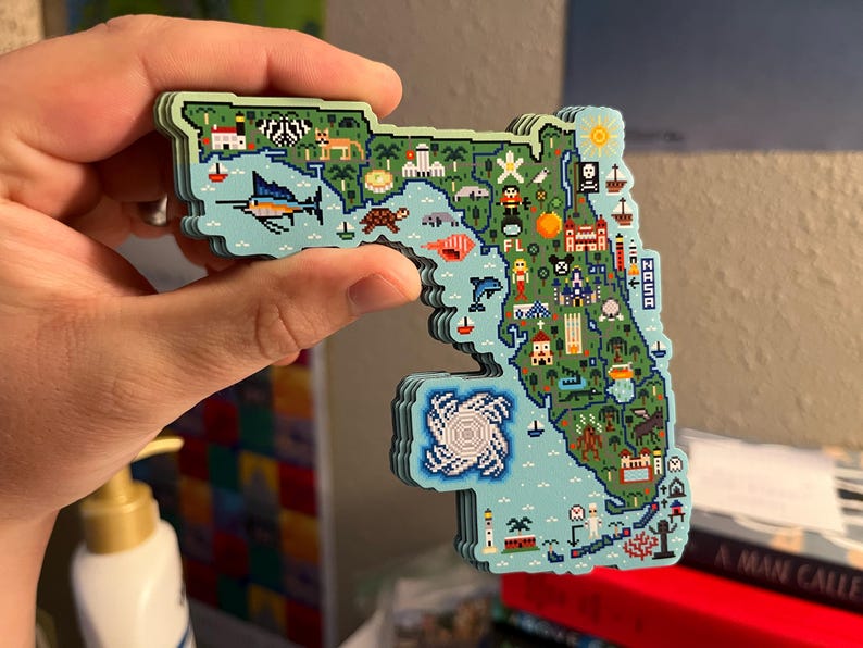 Florida Pixel Magnet - Etsy