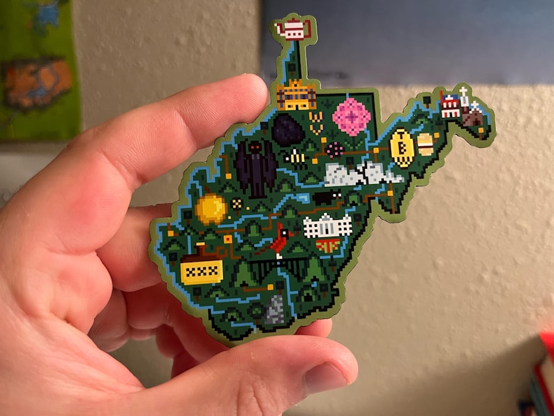 West Virginia Pixel Magnet - Etsy