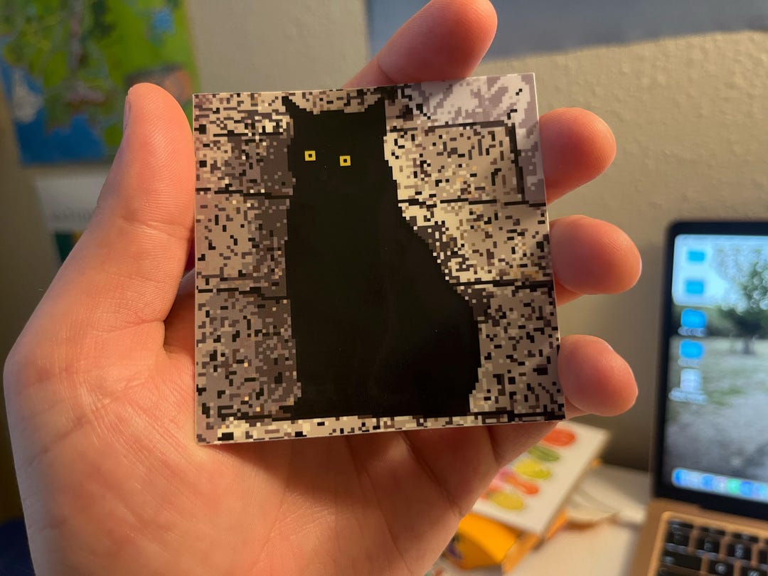 Pixel Cat Sticker No. 1 - Etsy