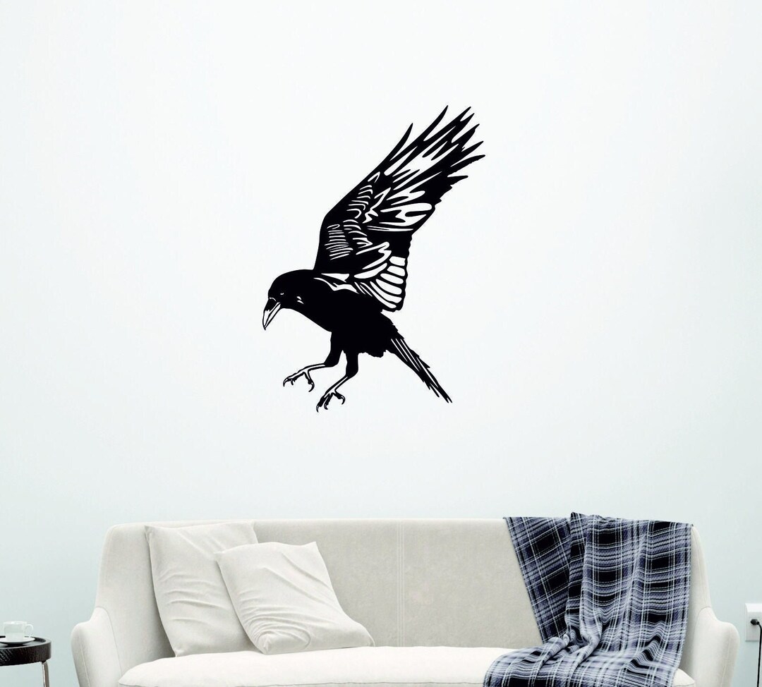 Halloween Gift Metal Wall Decor Raven Metal Wall Art Raven - Etsy