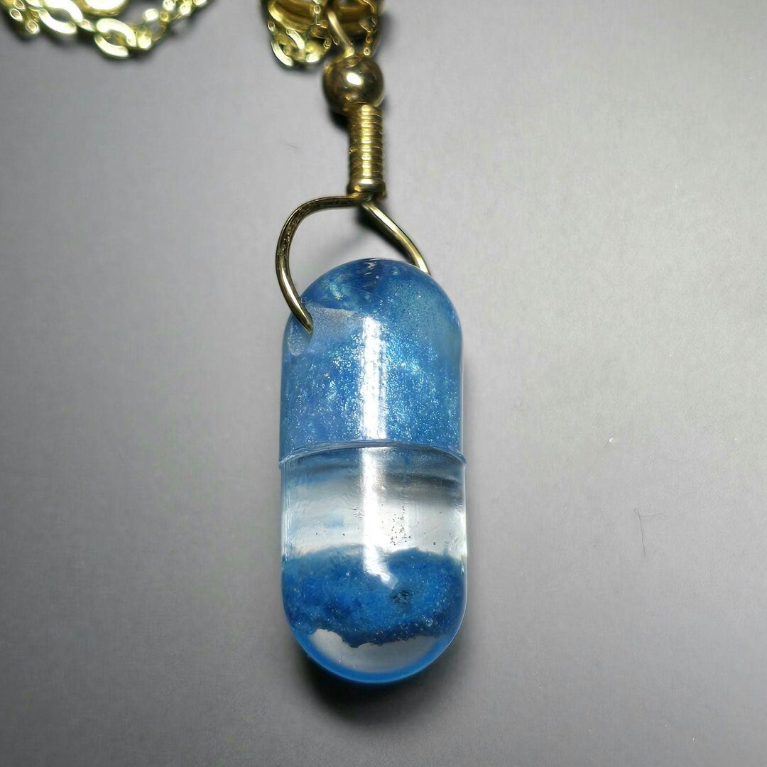 Pill Capsule Necklace Pendant-wellness Jewelry Medication Reminder #45 ...