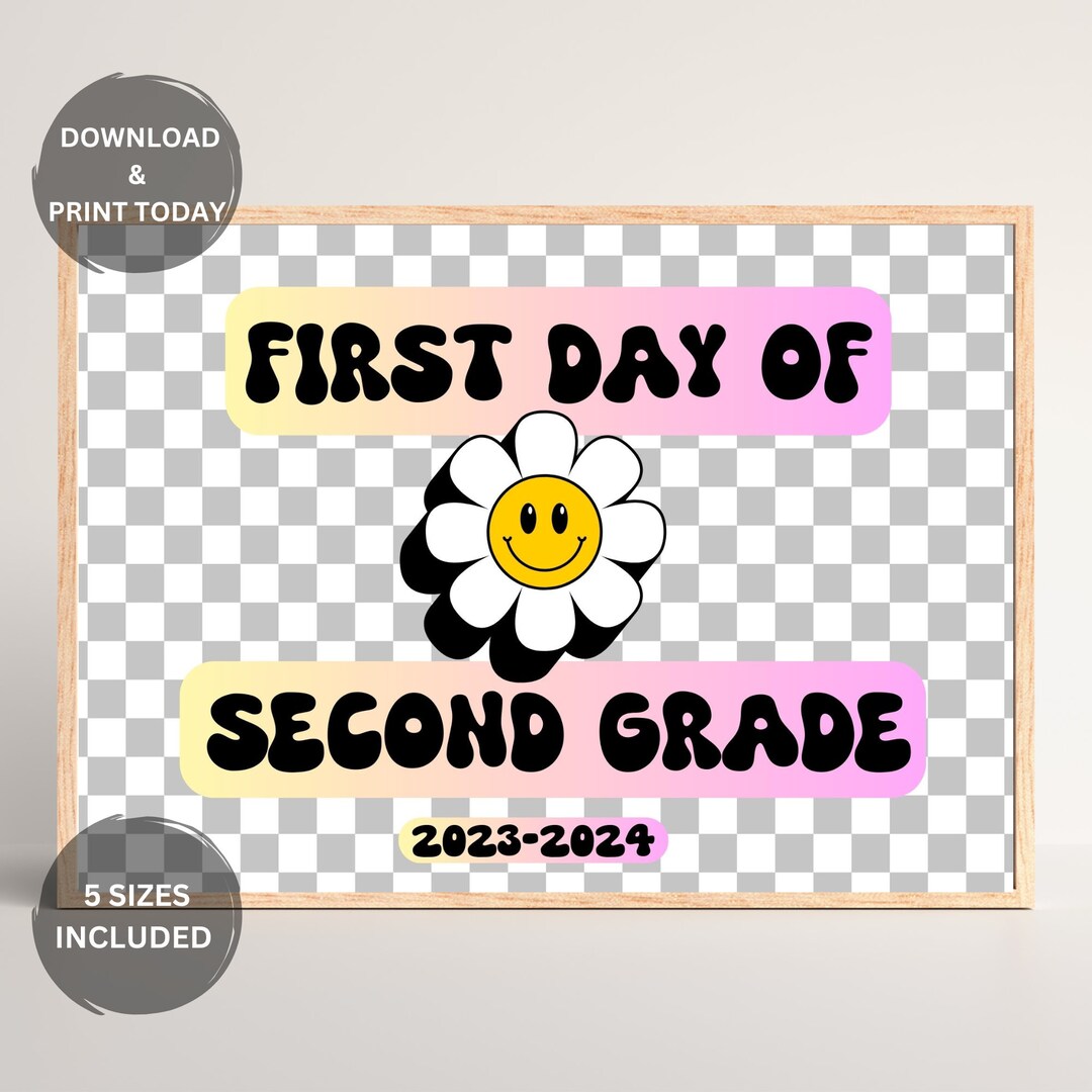 Girly First Day of School Sign,first Day 2nd Grade Groovy, First Day of ...