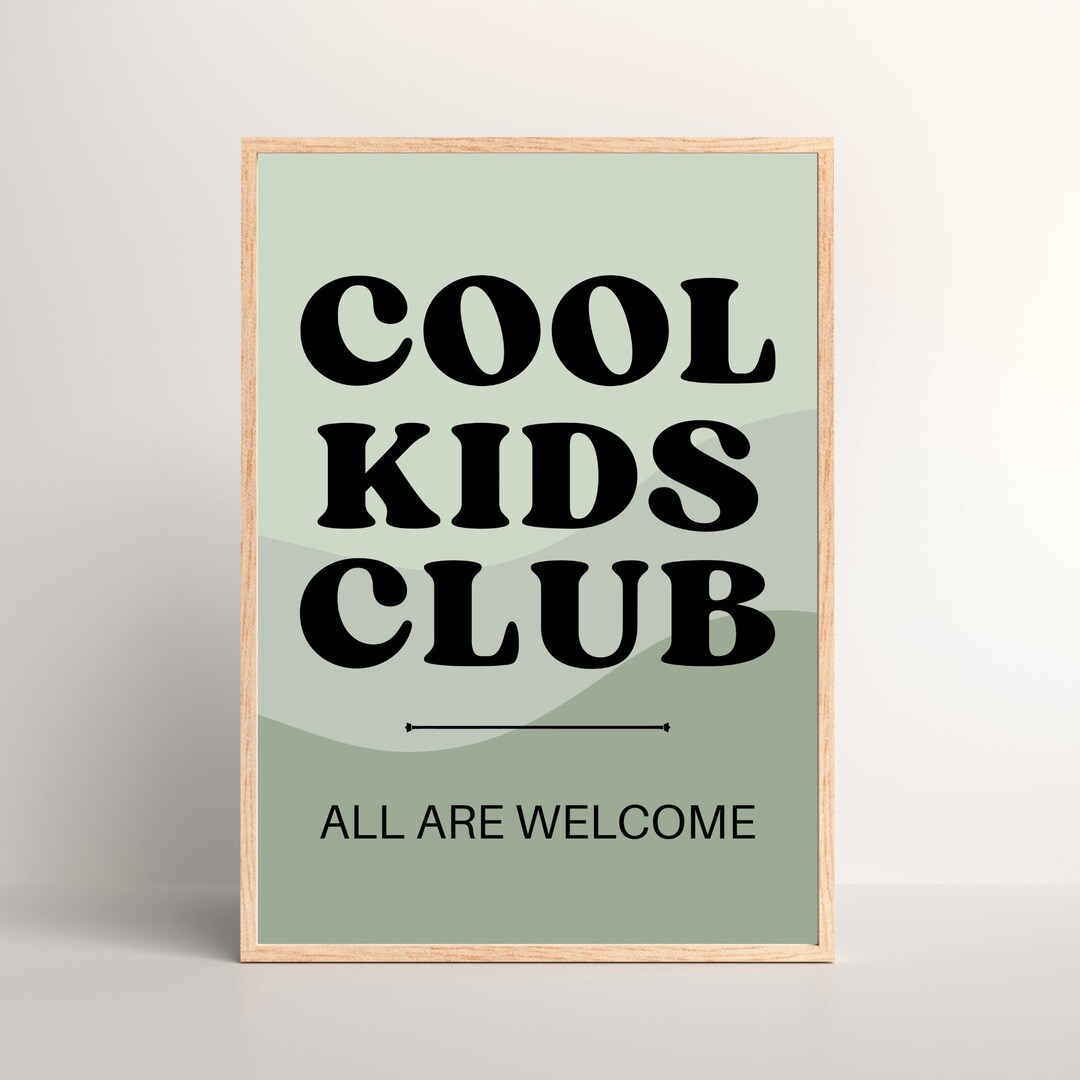 Cool Kids Club Sign, Playroom Decor, Boys Playroom Sign, Playroom ...