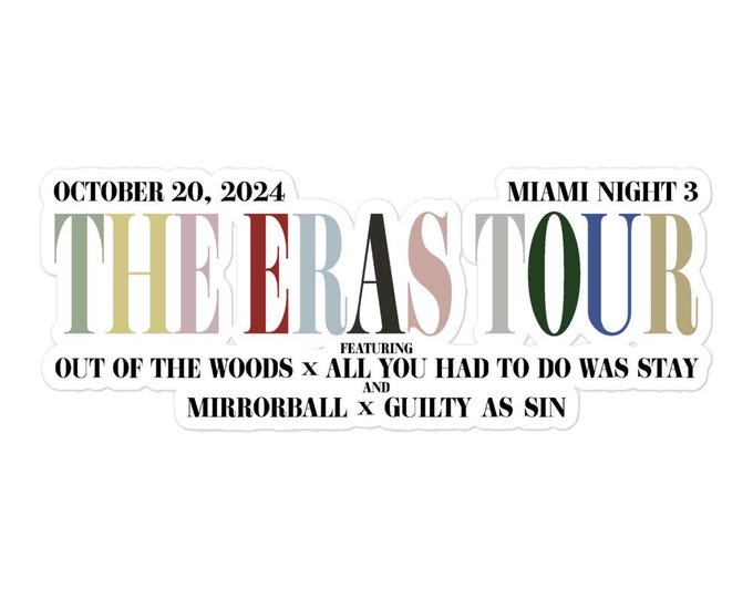 Printable Eras Tour Miami Night 3 Taylor Poster Digital Download Art ...