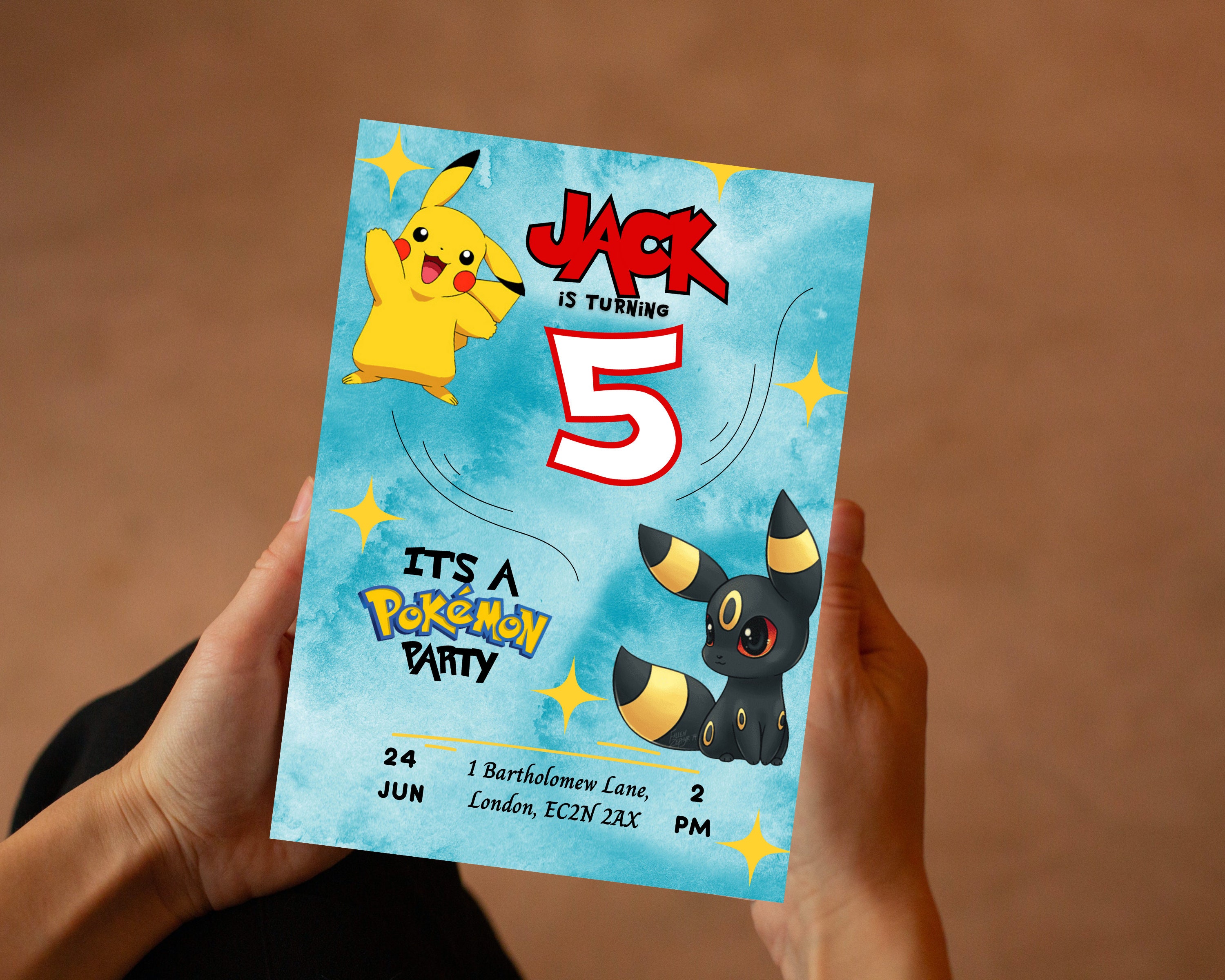 Pokemon Pikachu Birthday Invitation, Boy Girl Invitation, Editable ...