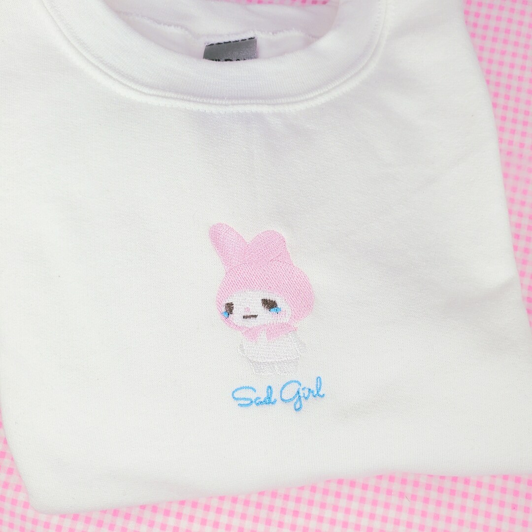 Sad Girl Melody Embroidered Sweater, Cute Crewneck, Streetwear Hoodie ...