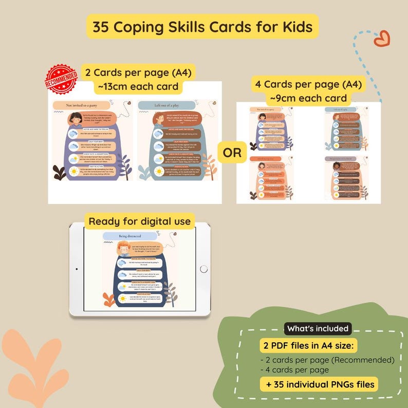 Coping Skills Cards for Kids | Social Emotional Learning Stories ...