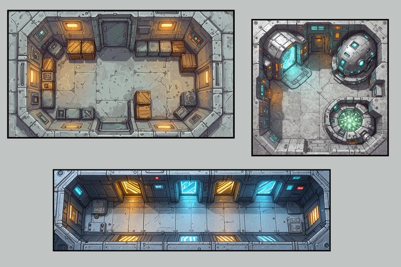 1000 STARSHIP MAPS, Spaceship Interior Battlemaps, Scifi RPG Maps ...