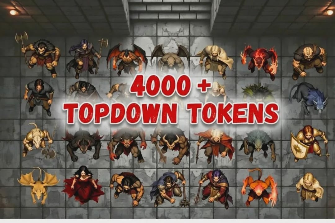4000 Top-down Tokens – 2D Tabletop Tokens, Creature Art for Game ...