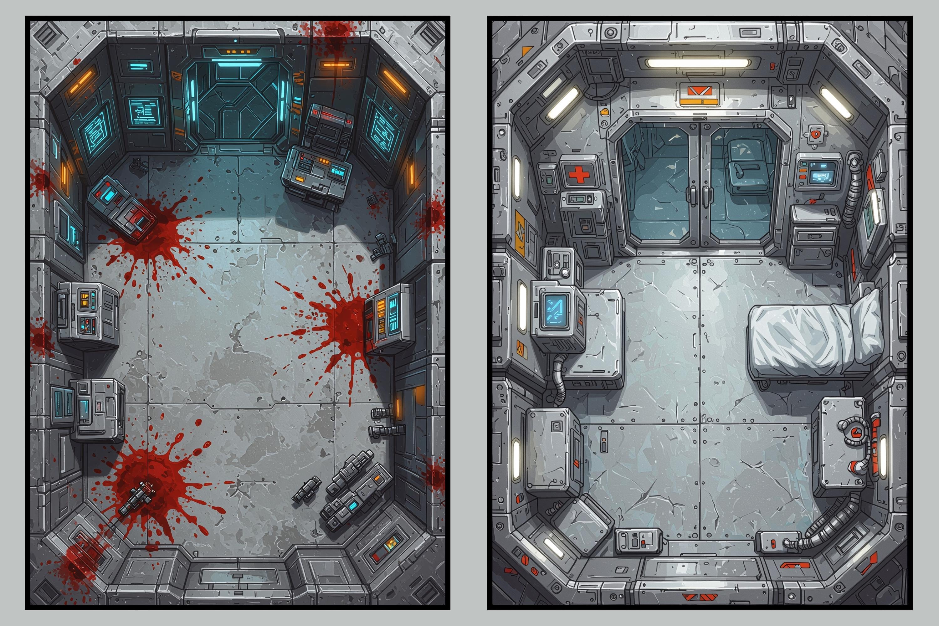 1000 STARSHIP MAPS, Spaceship Interior Battlemaps, Scifi RPG Maps ...