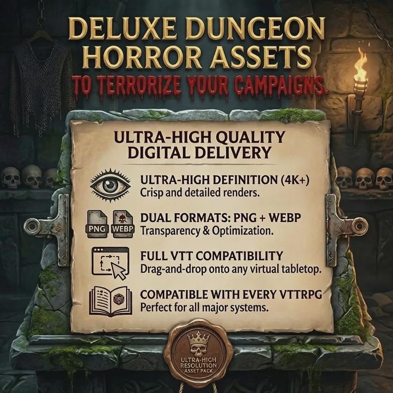 500+ Gothic Horror Battlemaps Bundle - Dark Fantasy Dungeon Maps - VTT ...
