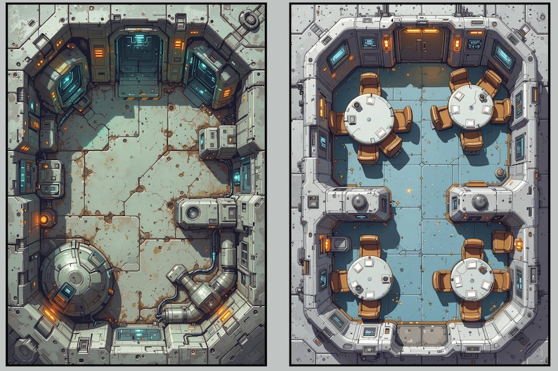 1000 STARSHIP MAPS, Spaceship Interior Battlemaps, Scifi RPG Maps ...