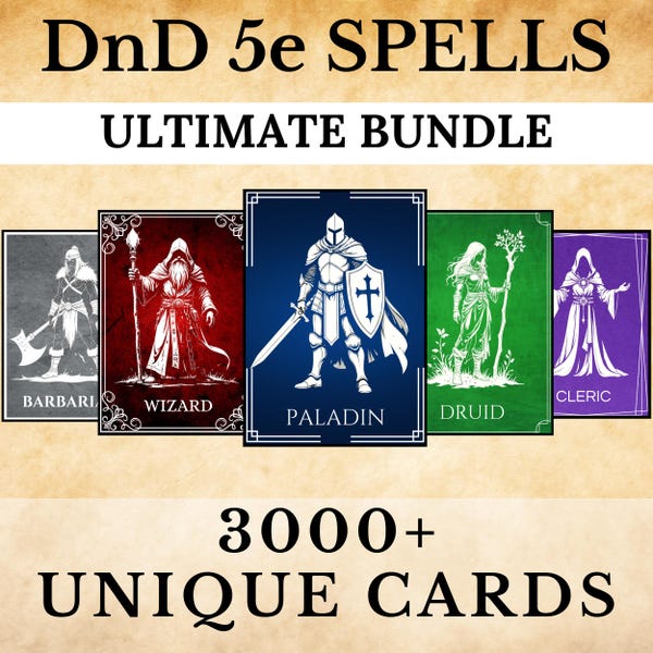 2024 Dnd Spell Cards - Etsy