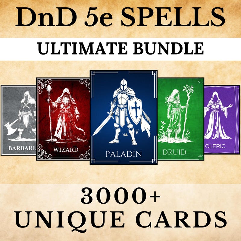 2024 Dnd Spell Cards - Etsy