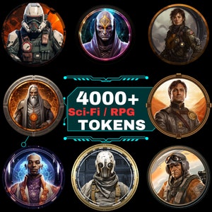 4000 Sci-fi Token Pack – Fantasy Digital Character Art, Tabletop ...