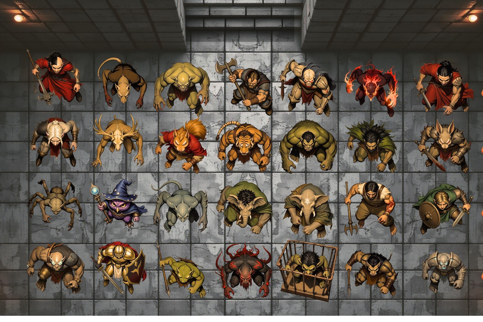 4000 Top-down Fantasy Tokens, 2D Tabletop Tokens, Creature Art for Game ...