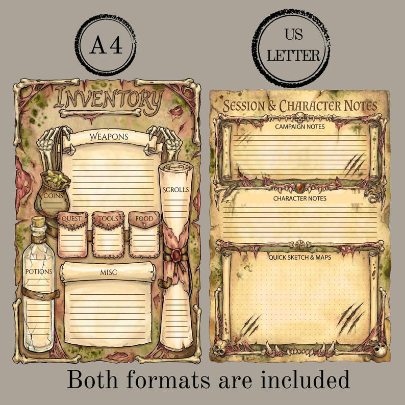 Dnd Character Sheet Ultimate Bundle -available in Multiple Languages ...