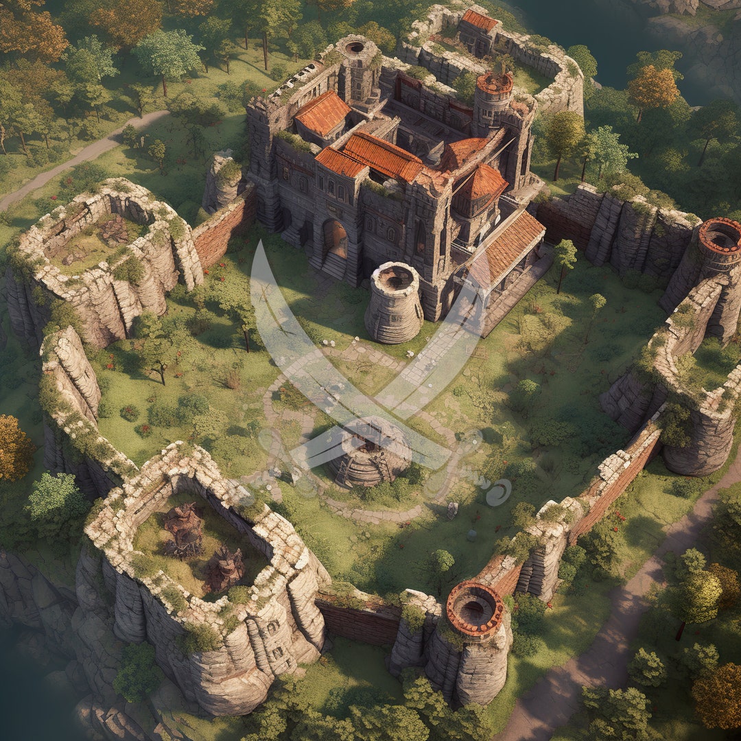 DnD Castle Map DnD Battle Map Battlemap Dungeons and - Etsy 日本