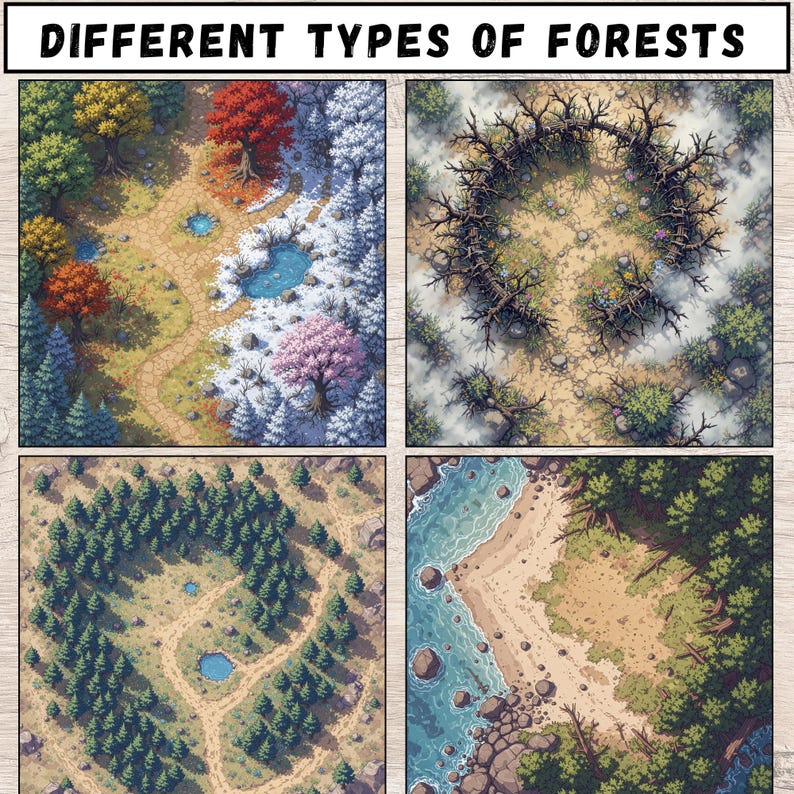 4000+ Forest Battlemaps Fantasy Maps: Clairings, Woodlands, Digital ...