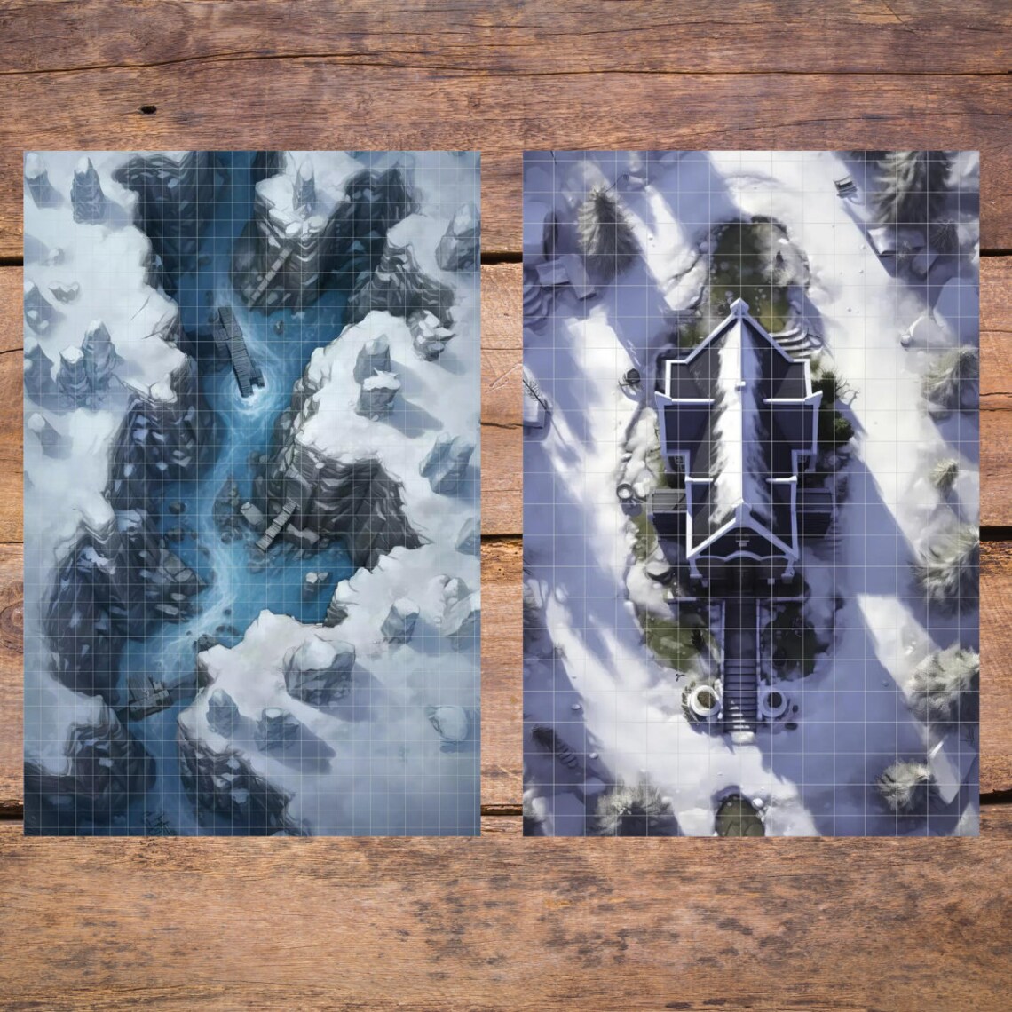 Arctic Snow Rpg Battle Maps Bundle: Fantasy Battlemaps, Winter Tundra ...