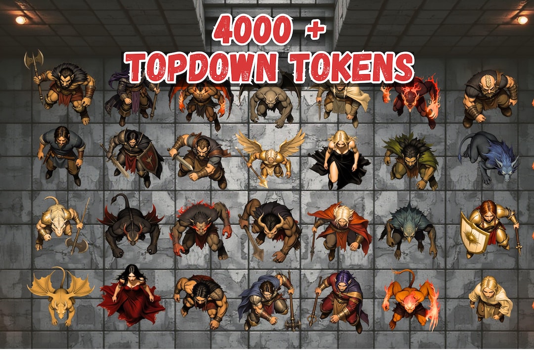 4000 Top-down Tokens – 2D Tabletop Tokens, Creature Art for Game ...