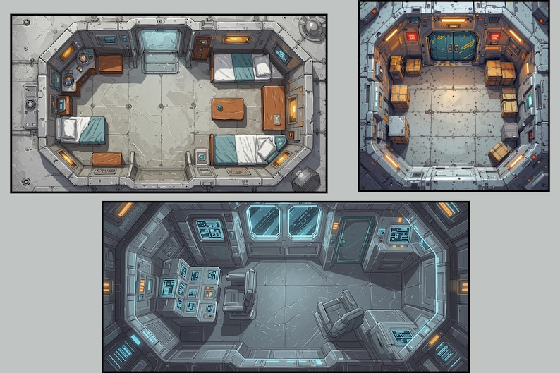 1000 STARSHIP MAPS, Spaceship Interior Battlemaps, Scifi RPG Maps ...