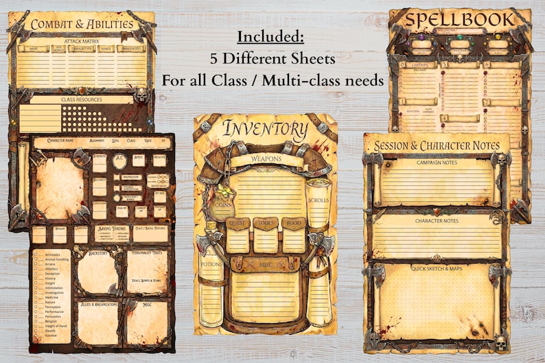 Dnd Character Sheet Ultimate Bundle -available in Multiple Languages ...