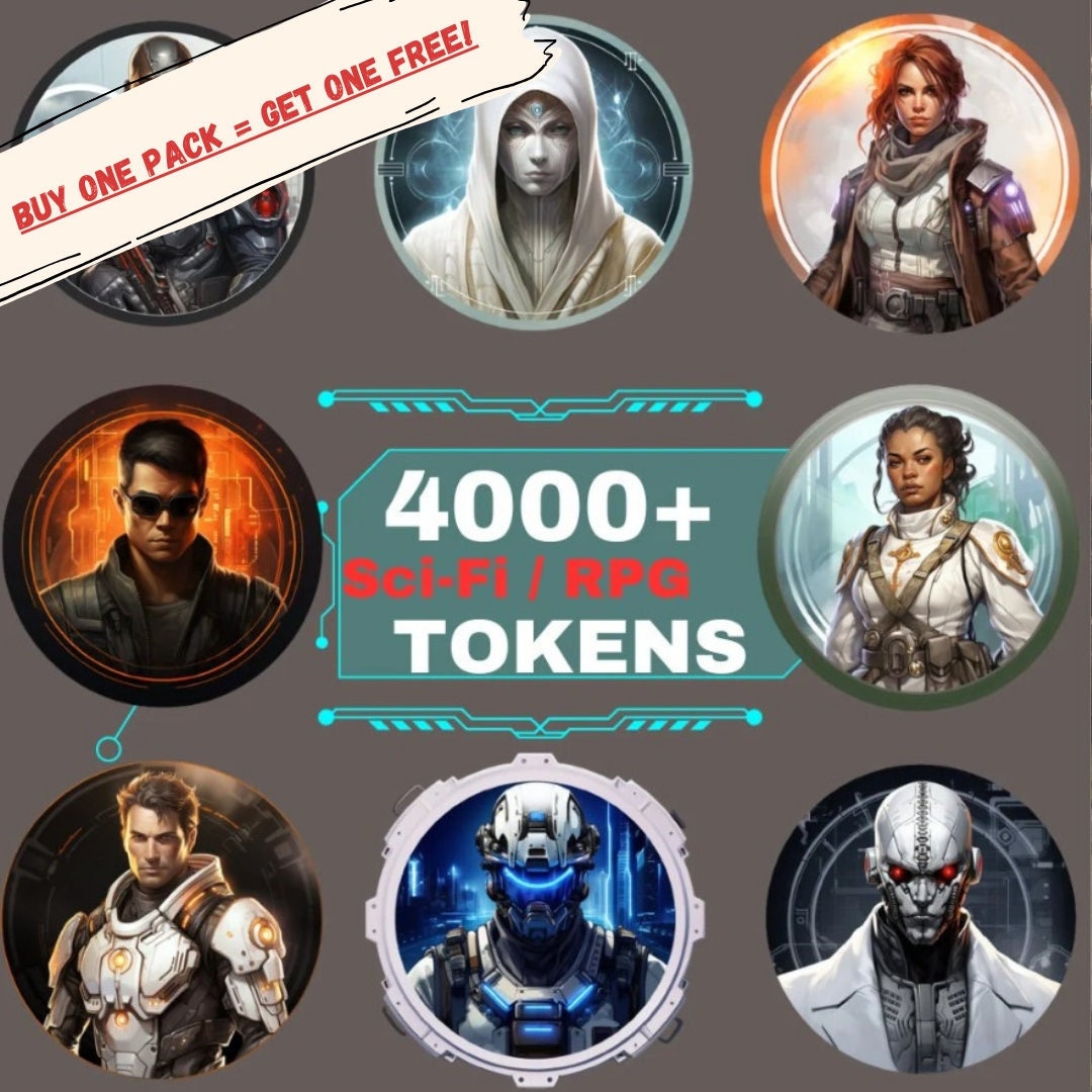 4000 Fantasy SCI-FI Tokens Pack, Character Art,scifi Token, , Tabletop ...