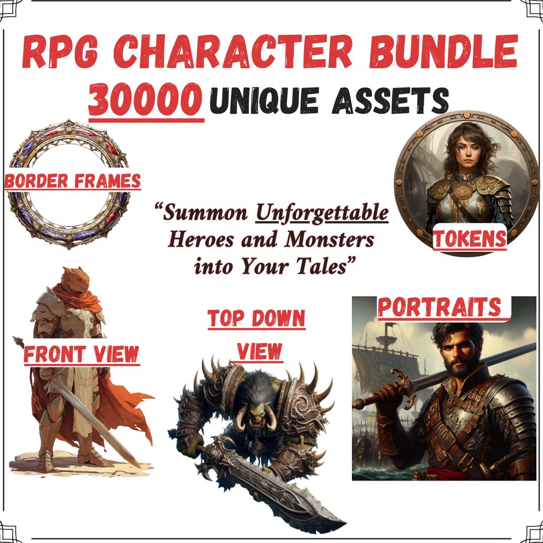 30000+ Tabletop Tokens and Fantasy Character Art Assets , Rpg Digital ...