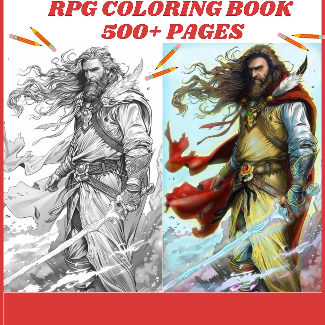 Fantasy RPG Coloring Book for Kids and Adults: 500+ Pages Digital ...