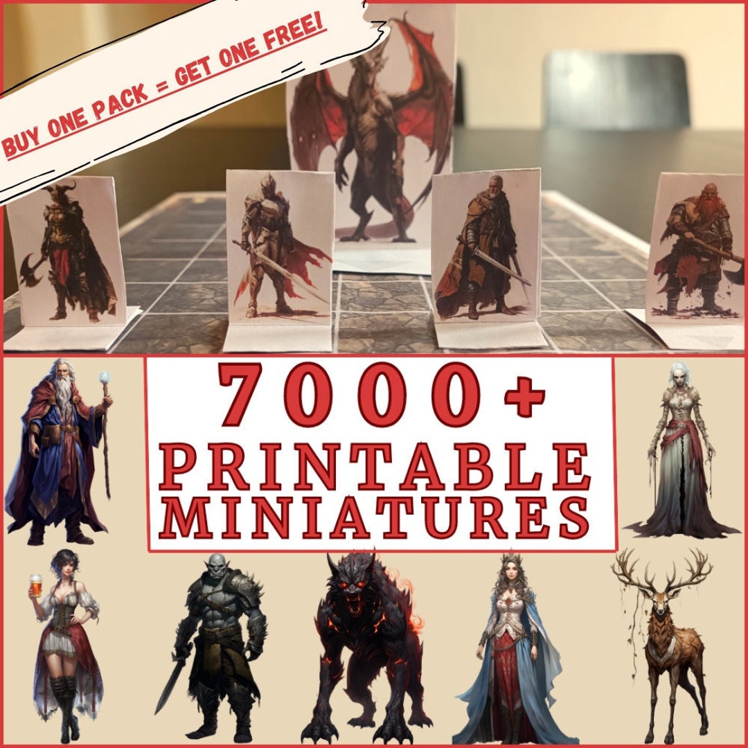 7000 RPG Easily Printable Tabletop Miniatures Printable Tokens Dnd Mini ...