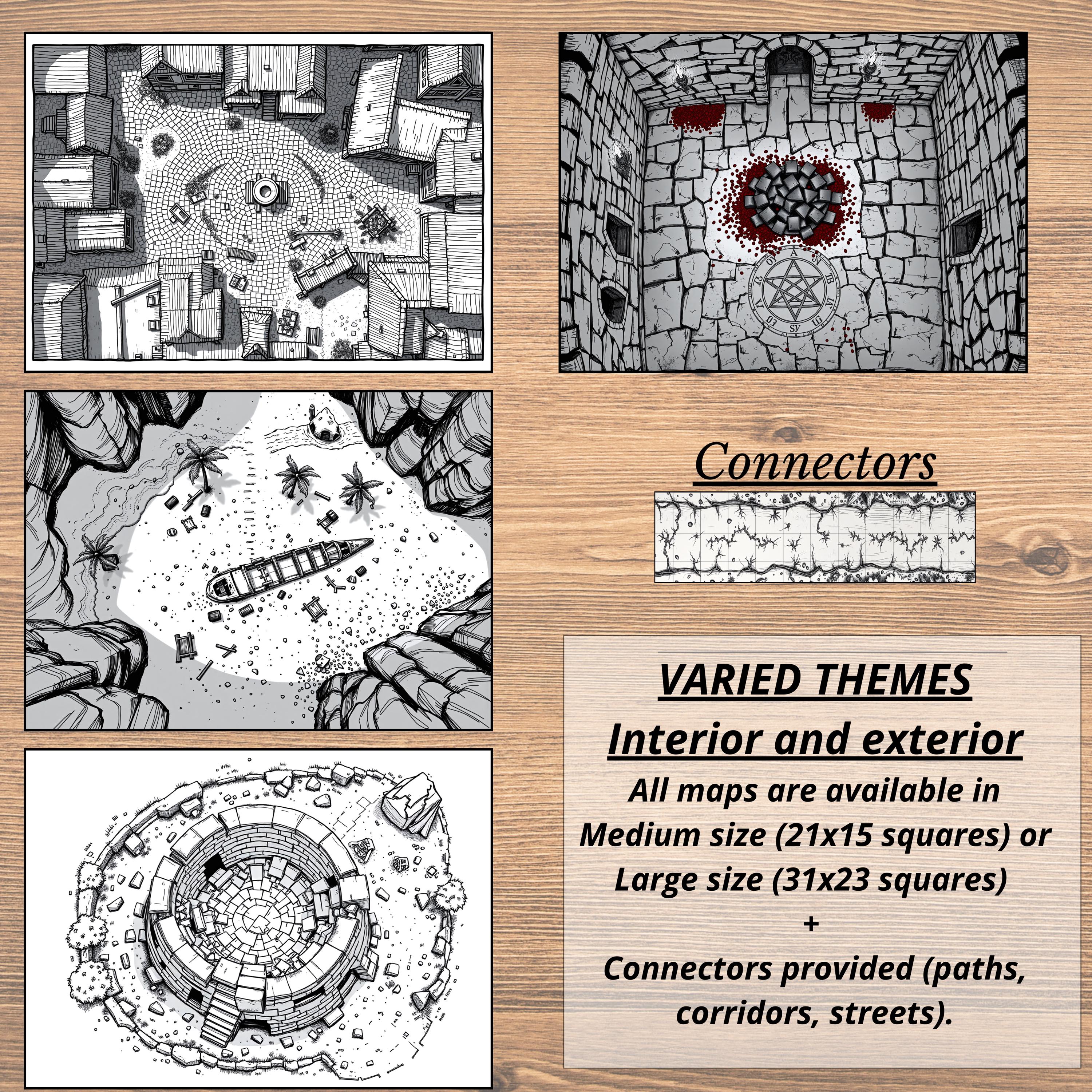 RPG Printable Tiles – 4000 Printable Modular Terrains, Various Places ...