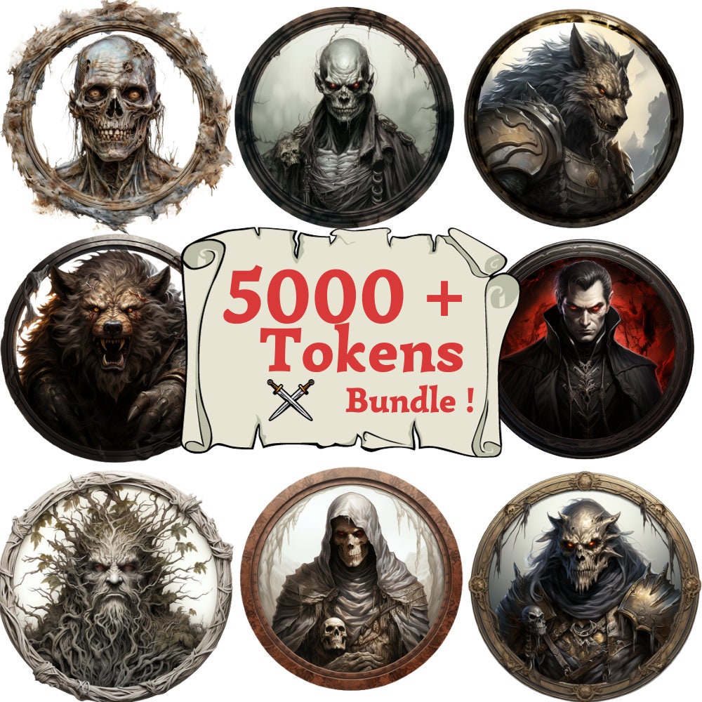 5000 Fantasy Tokens Pack Character Art Dnd Token Tabletop - Etsy Australia