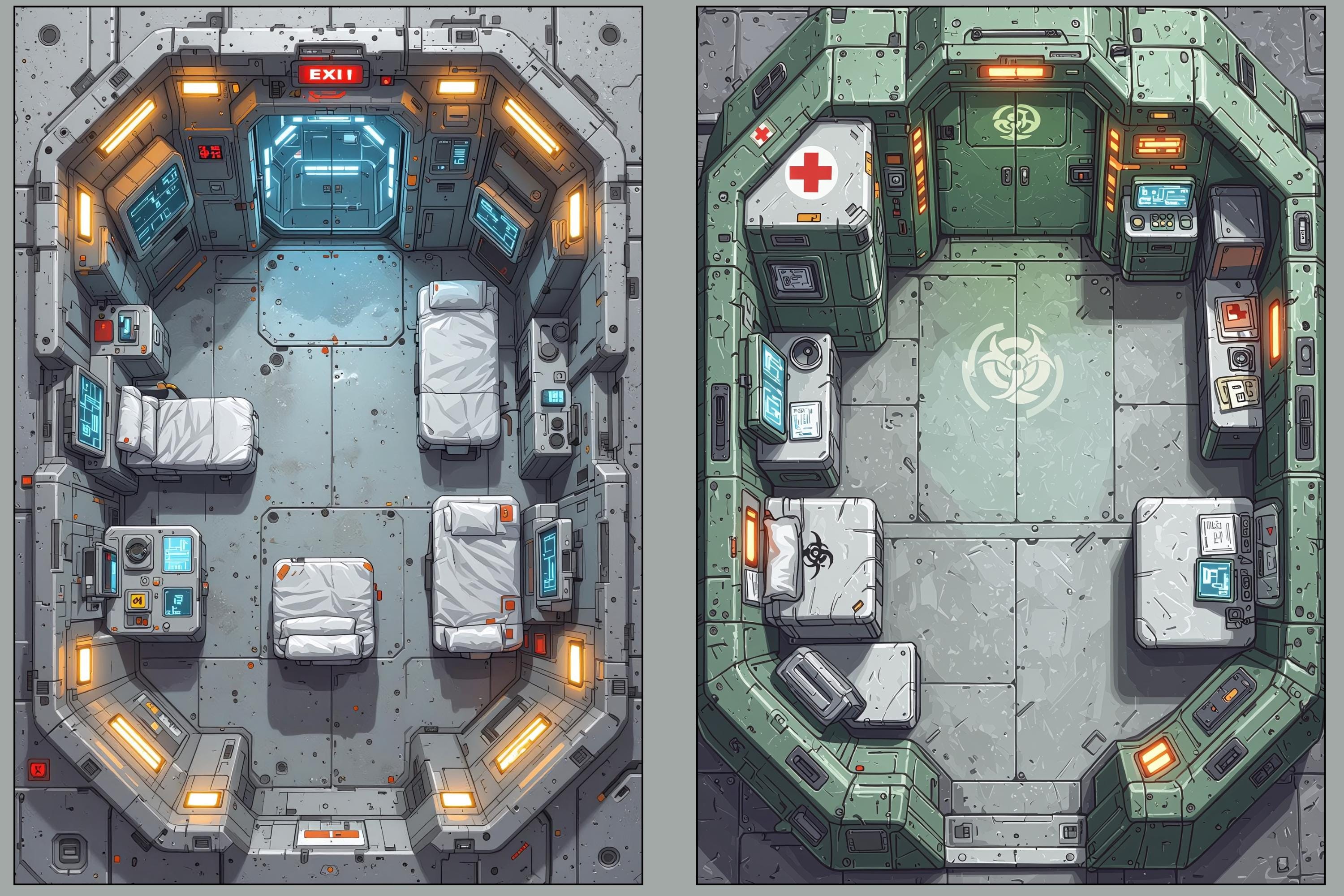 1000 STARSHIP MAPS, Spaceship Interior Battlemaps, Scifi RPG Maps ...