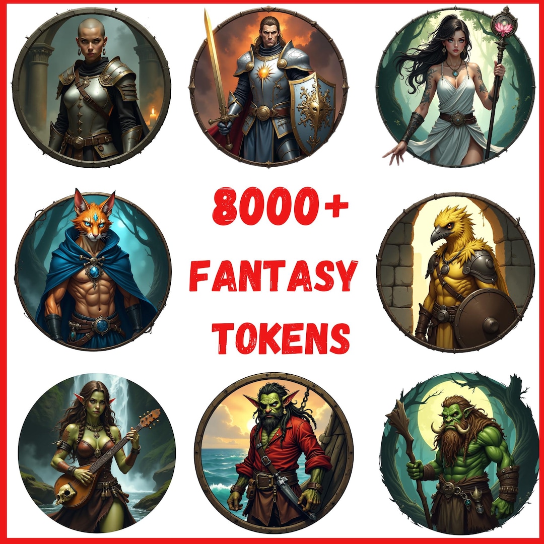 8,000+ Circular Dnd Tokens for VTT | Massive RPG Portrait Token Bundle ...