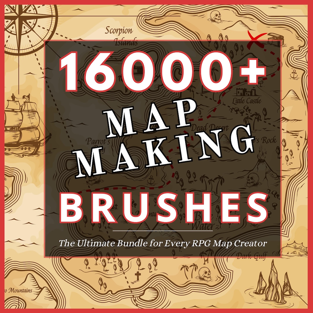 Procreate Fantasy Map Making Brush Kit: 16,000+ RPG Stamps and Brushes ...