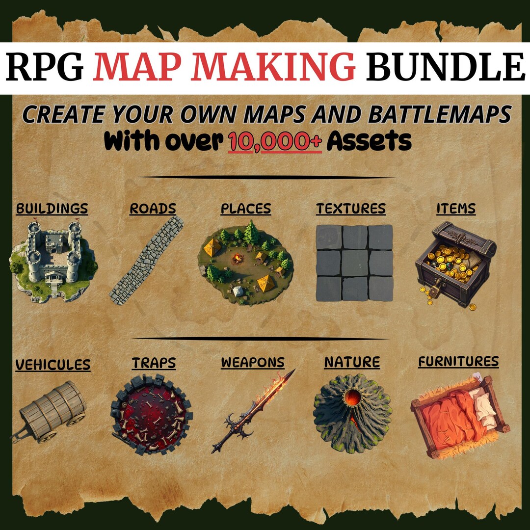RPG MAPS Making Bundle for Dungeon Masters 10000 Dnd Assets, Fantasy ...