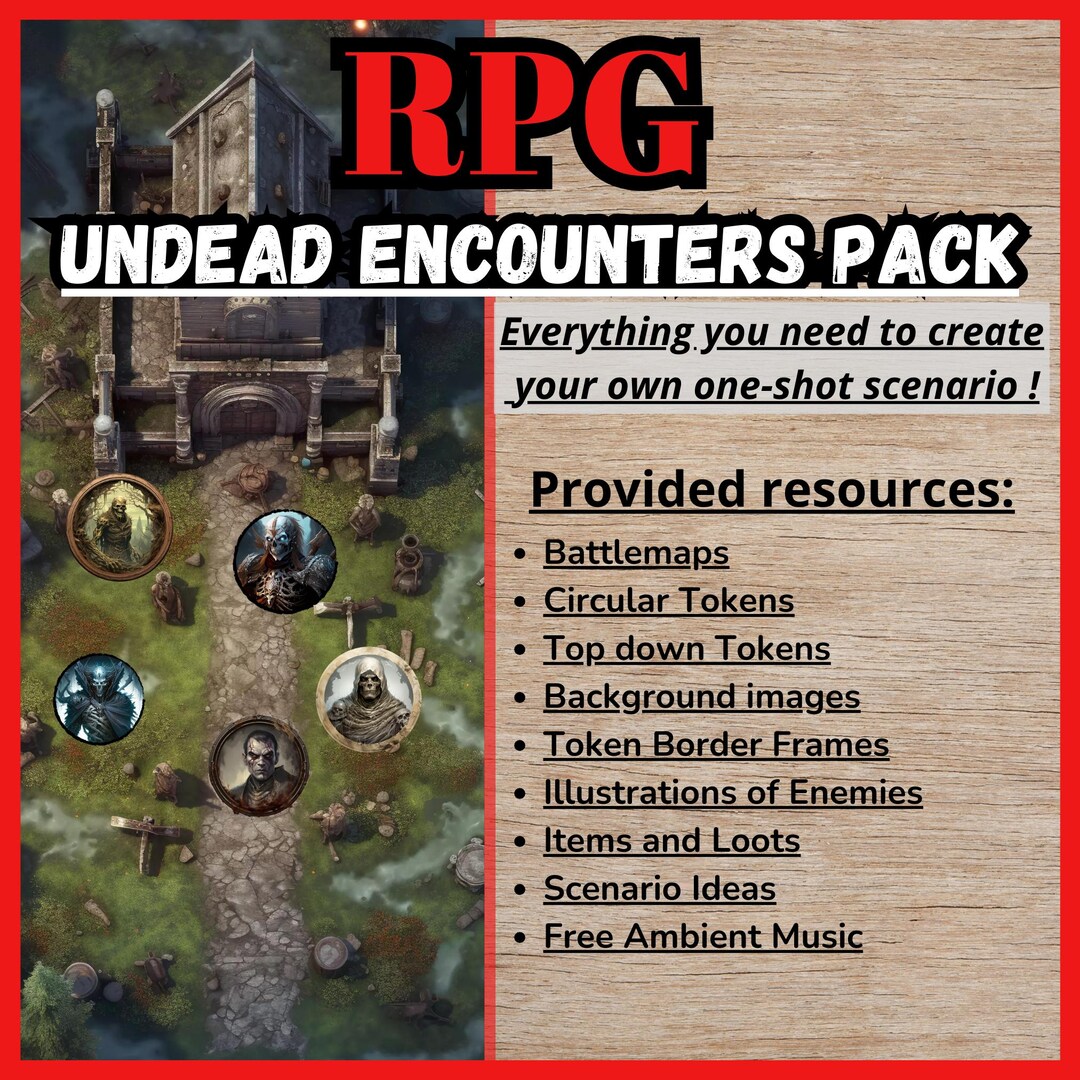 Undead Encounters RPG Pack: Create Your Perfect One-shot Adventure RPG Maps, Rpg Tokens, Rpg ...