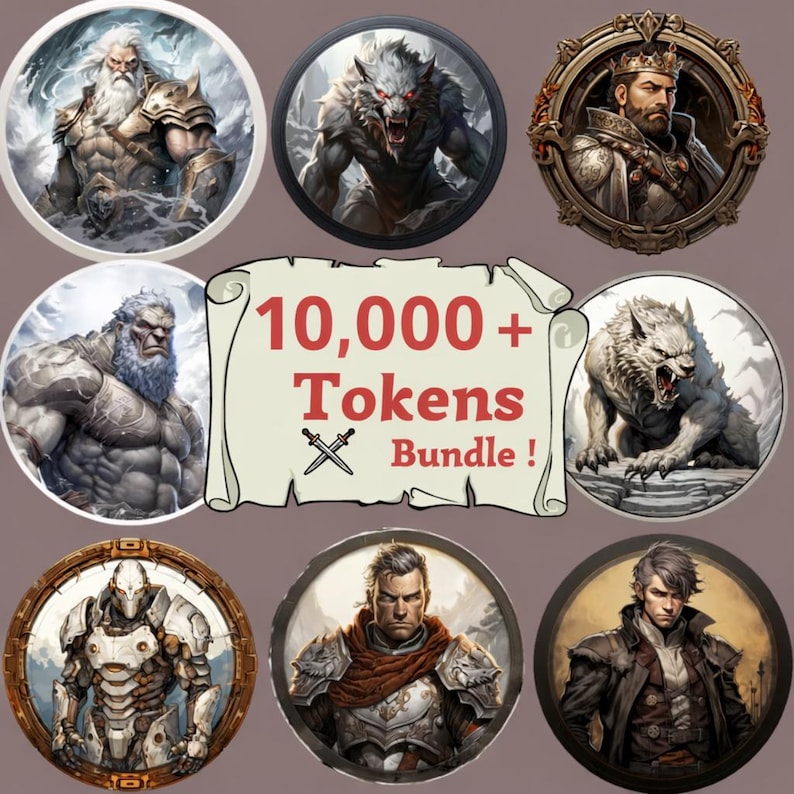 10,000+ Circular Tokens for Digital RPG and Printable Tabletop Fantasy ...