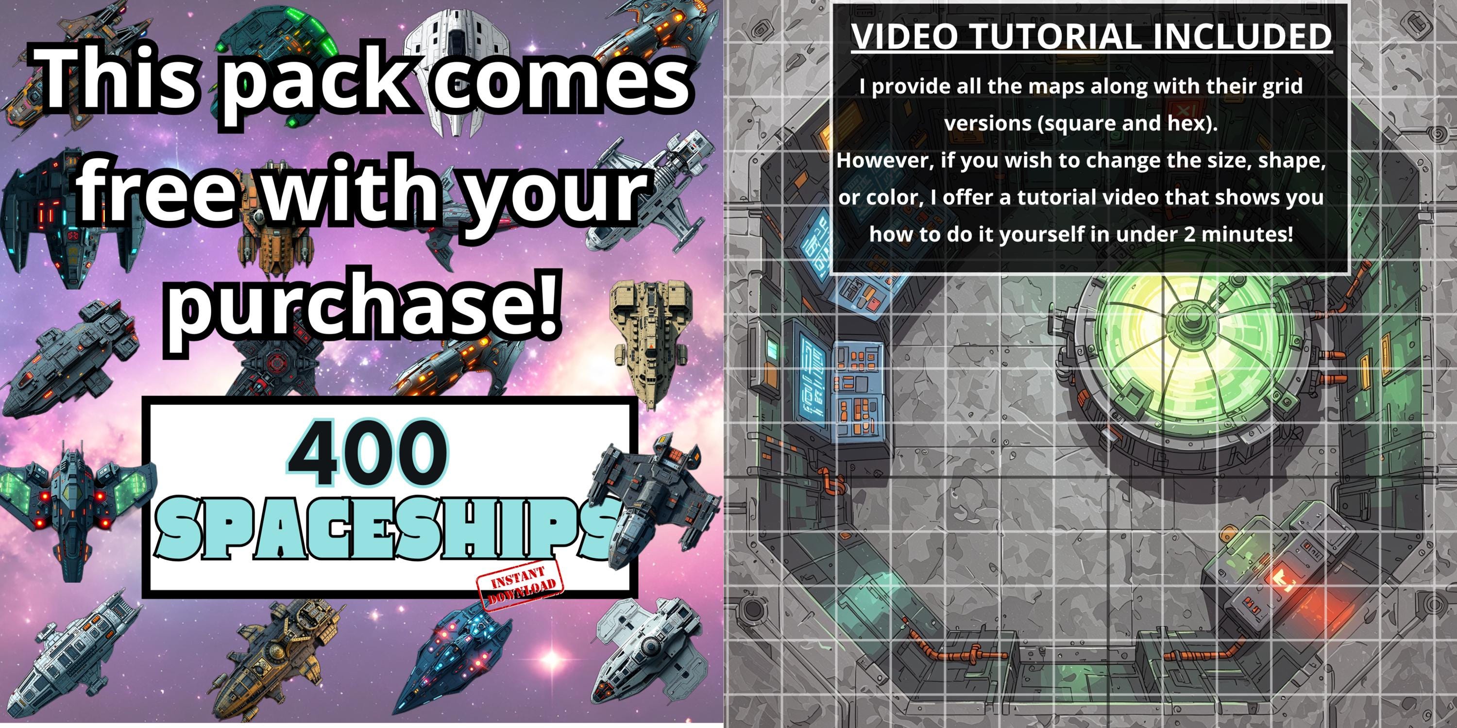 1000 STARSHIP MAPS, Spaceship Interior Battlemaps, Scifi RPG Maps ...