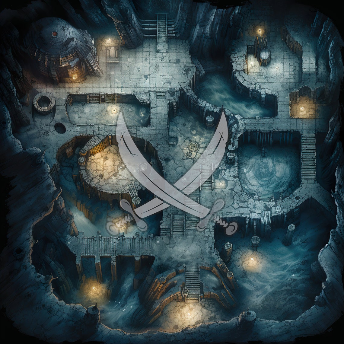 Dnd Cavern Map Dnd Battle Map Battlemap Dungeons and - Etsy Canada