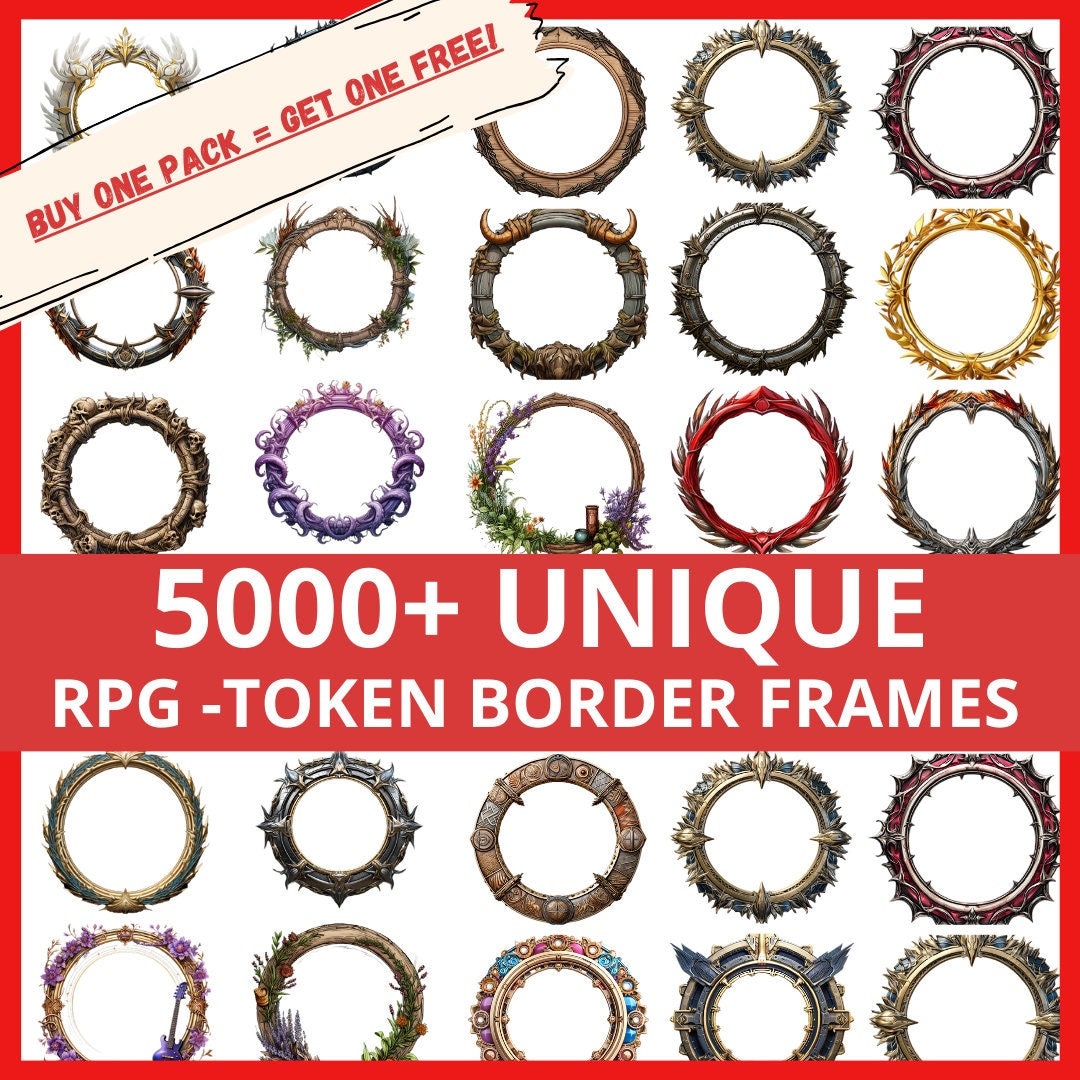 5000 Dnd Token Border Frame Pack, Dungeon Masters Easily Create Your ...