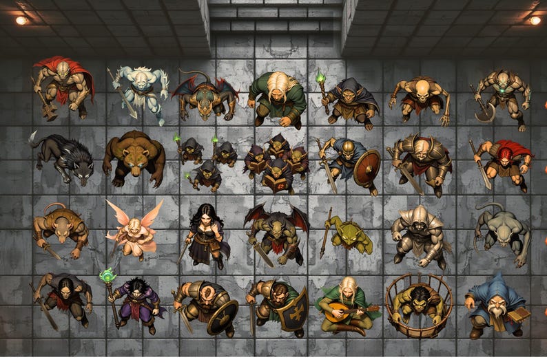 4000 Top-down Tokens – 2D Tabletop Tokens, Creature Art for Game ...