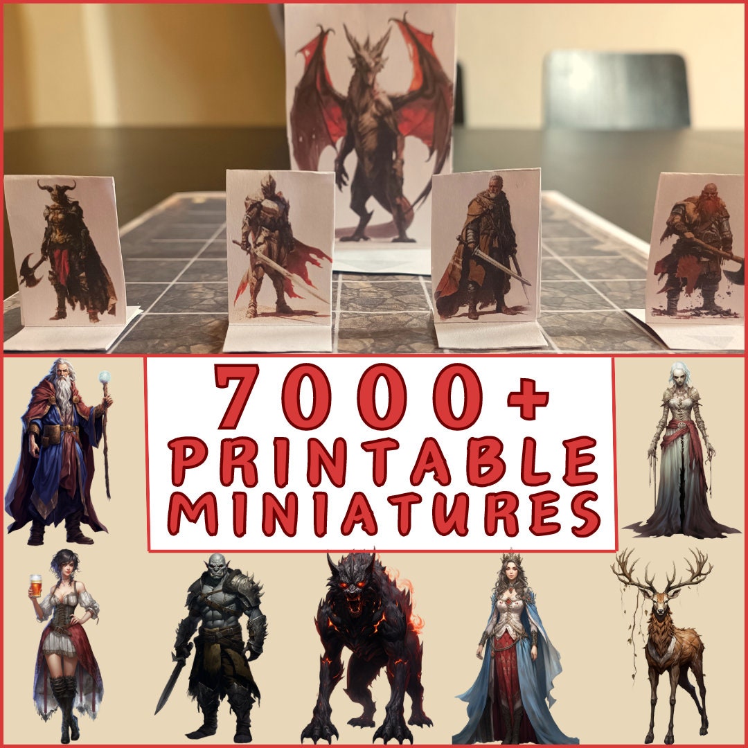 7000 RPG Printable Tabletop Miniatures Printable Tokens Dnd Mini Dnd ...
