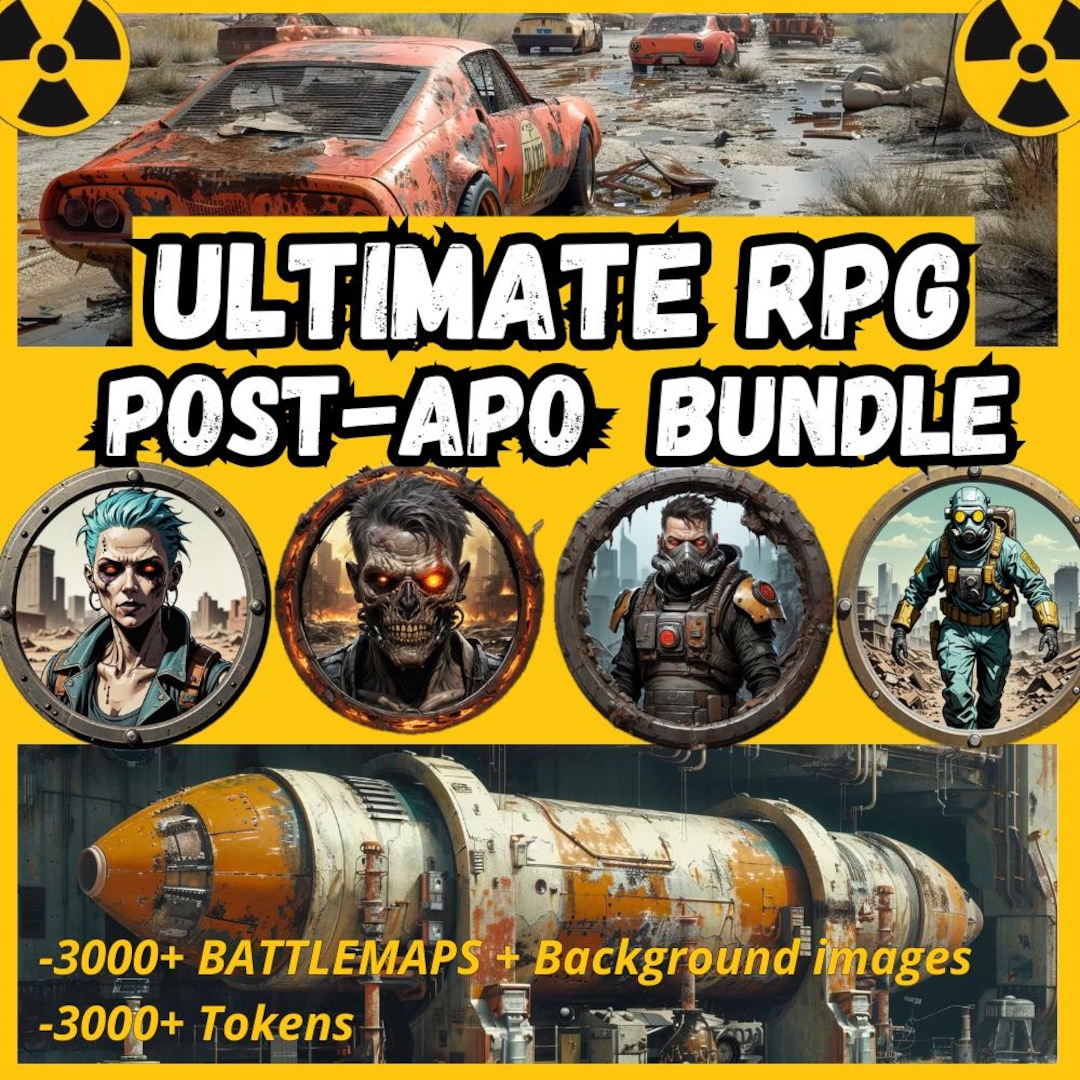 Post Apocalyptic Bundle 6000 Nuclear Fallout Maps & Tokens , Post Apo Rpg Wasteland Assets, for ...