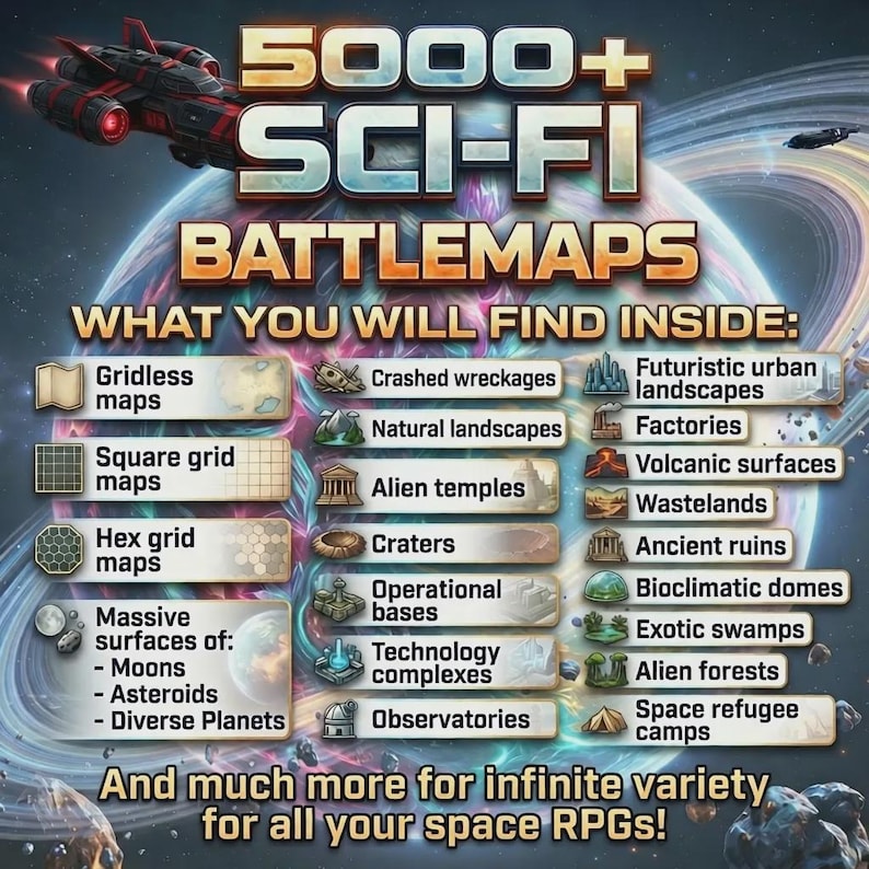 Sci-fi Battlemaps 5000 Maps Bundle for Vtt Rpg Foundry Roll20 RPG ...