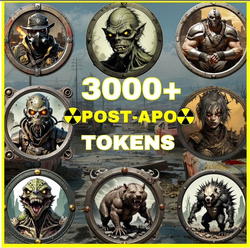 Post Apocalyptic Bundle 6000 Nuclear Fallout Maps & Tokens , Post Apo ...