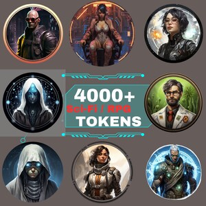 4000 Fantasy SCI-FI Tokens Pack, Character Art,scifi Token, , Tabletop ...