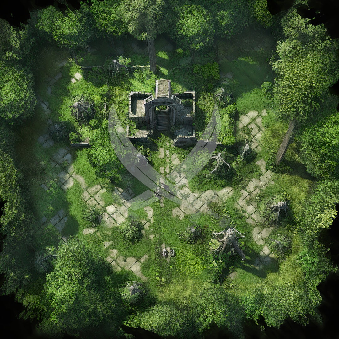 Dnd Map Desolate Tombstone in Forest Dnd Battle Map - Etsy