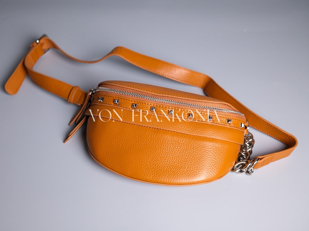 Available Full Grain Cow Leather Bum Bag/unisex Fanny Packs/big Chest ...